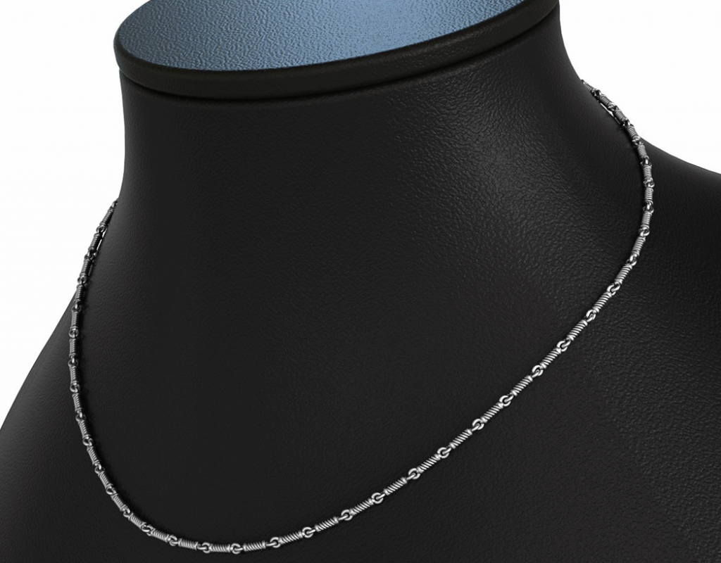 Spun Link Necklace - 18K White Gold - ODOZIAKUCHI